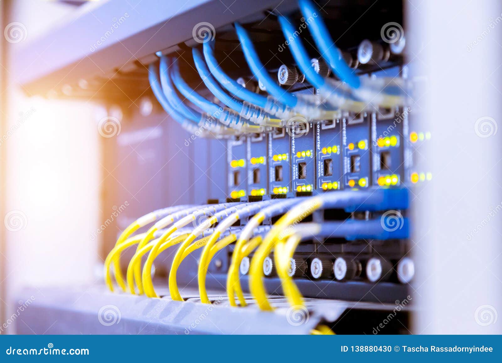 Network Switch and Ethernet Cables,Data Center Concept Stock Photo ...