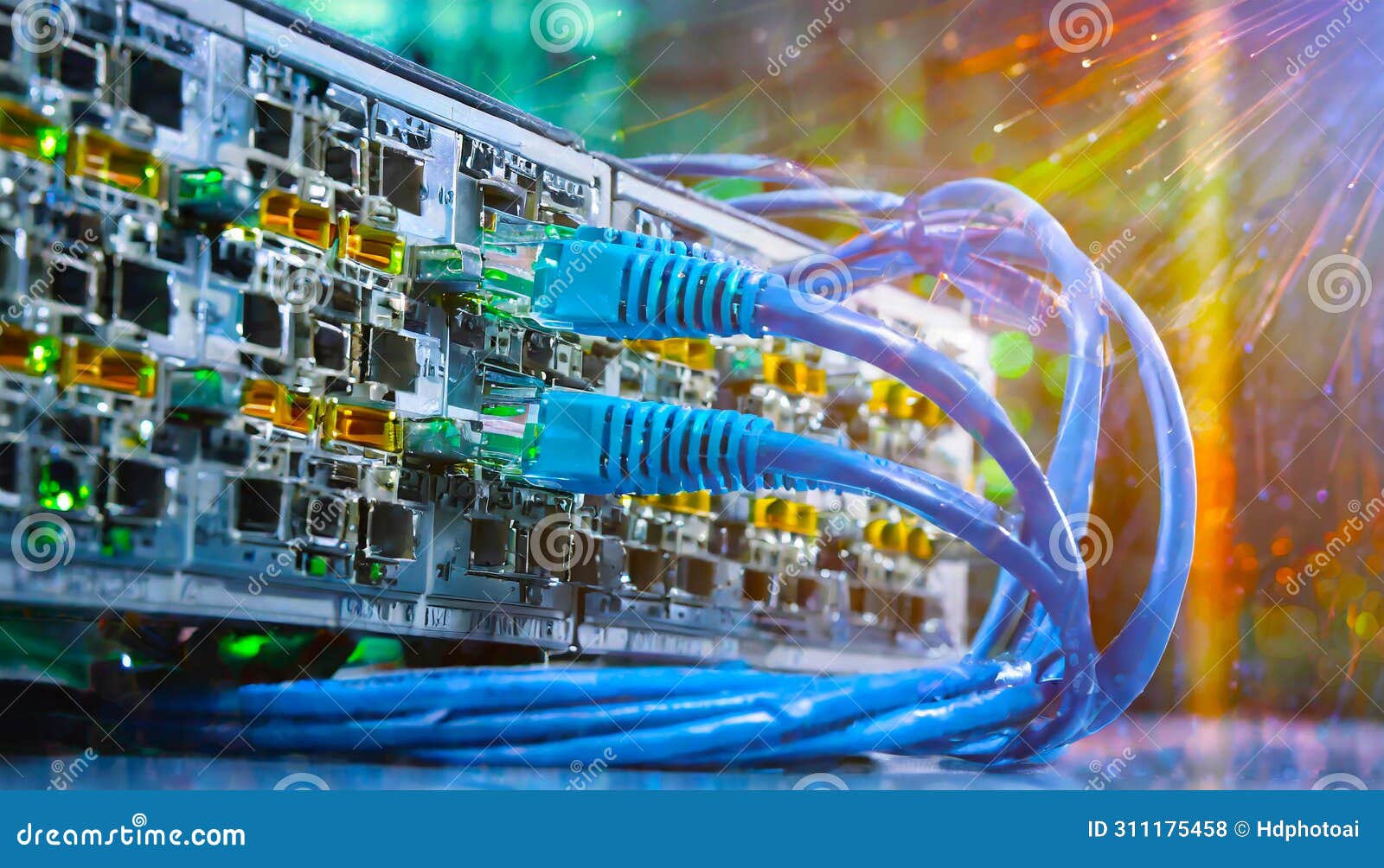 Network Switch and Ethernet Cables,Data Center Concept Stock ...