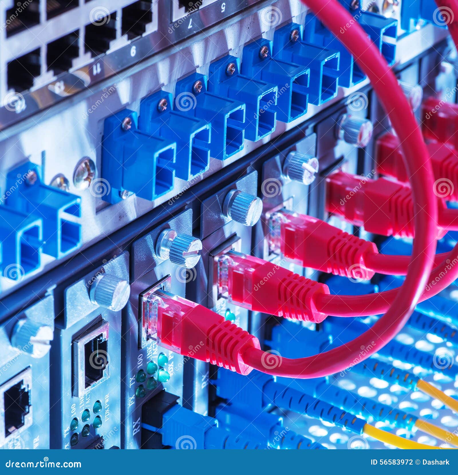 Network Switch and Ethernet Cables Stock Photo - Image of jack, data ...