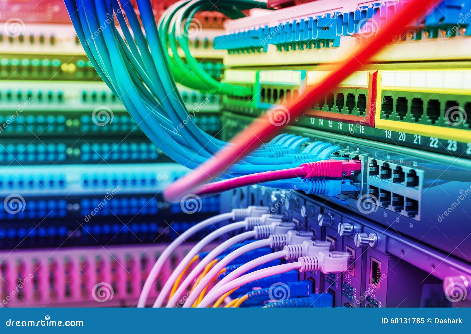 Network Switch and Ethernet Cables Stock Image - Image of information ...