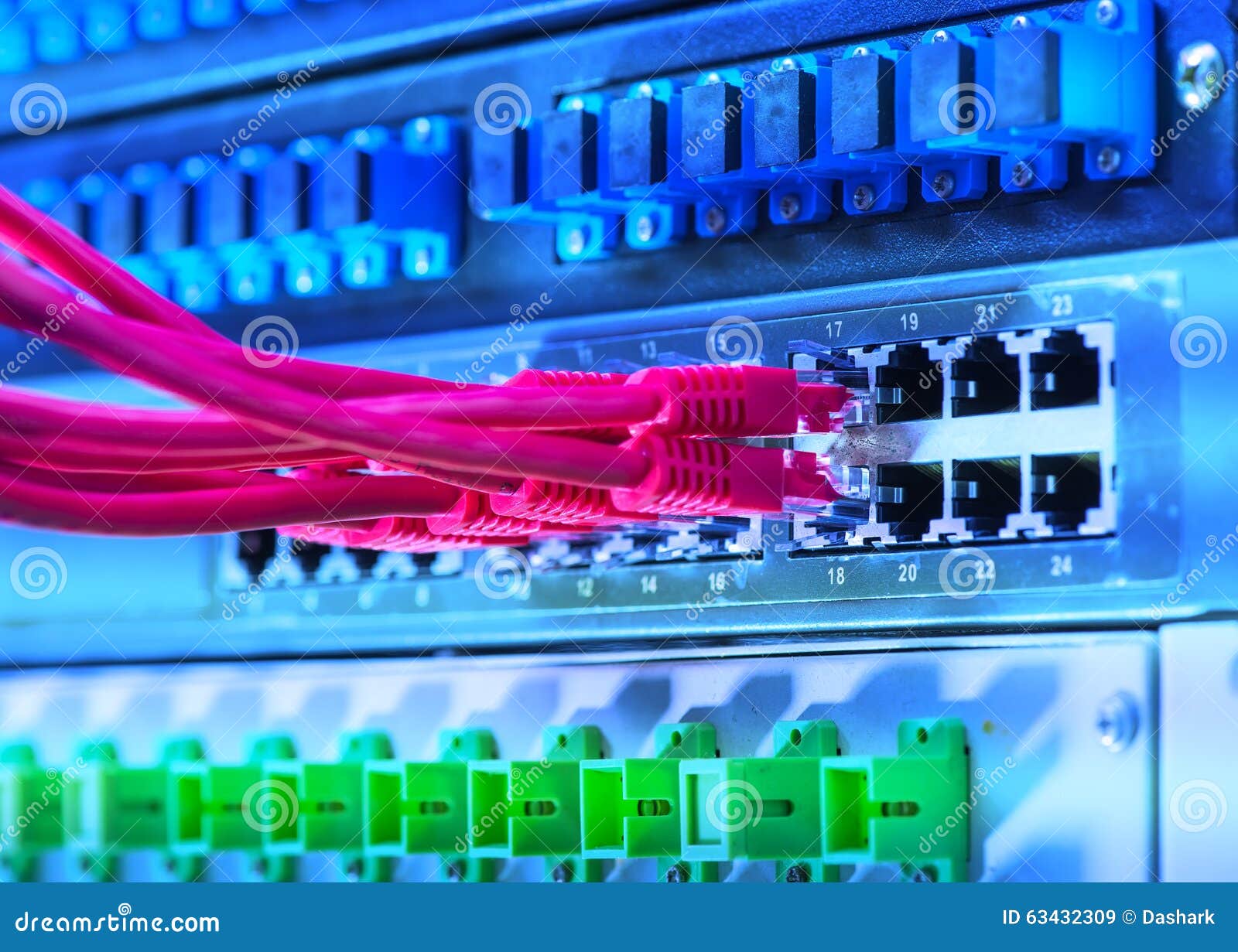 Network Switch and Ethernet Cables Stock Image - Image of equipment ...