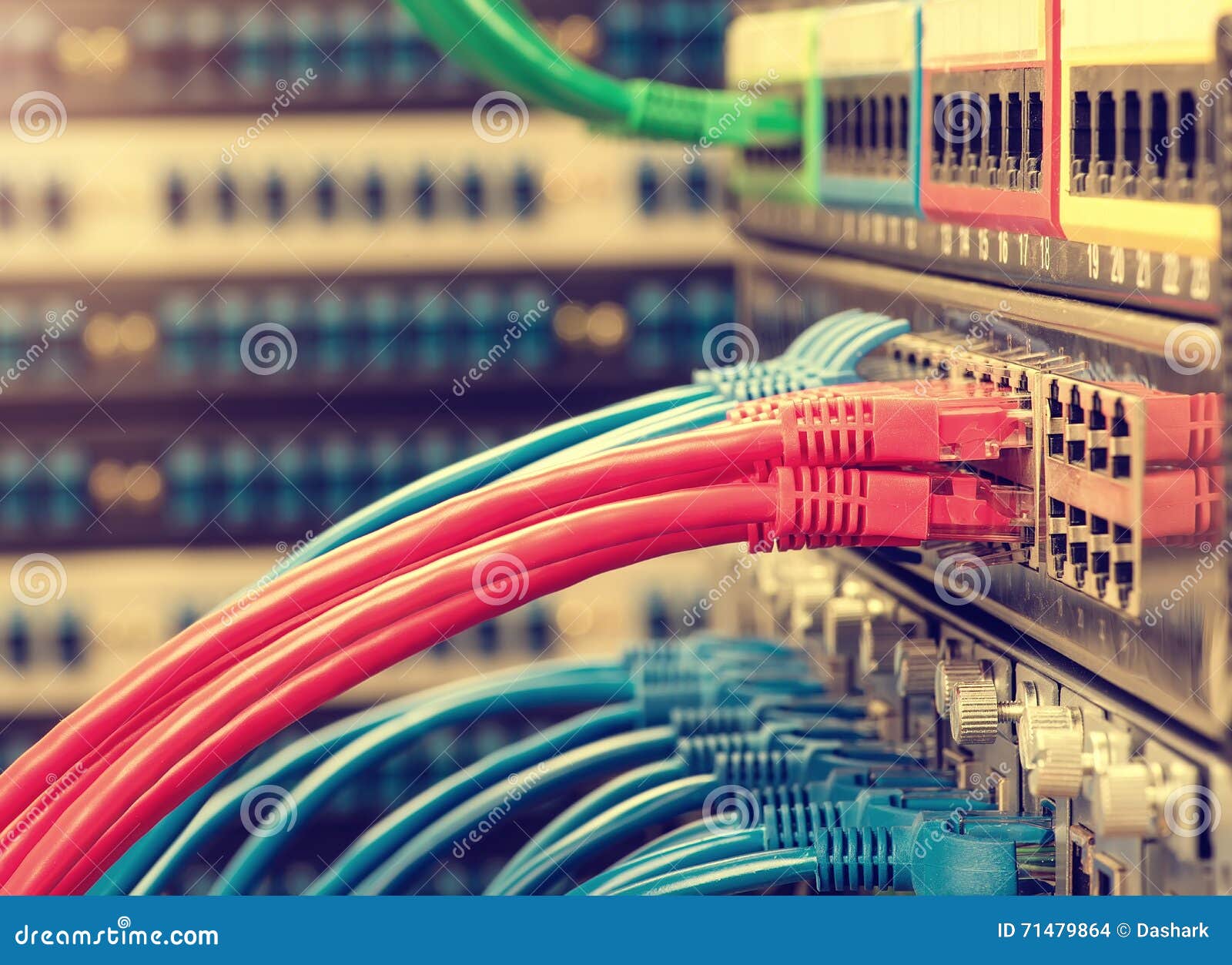 Network Switch and Ethernet Cables,Data Center Concept. Stock Photo ...