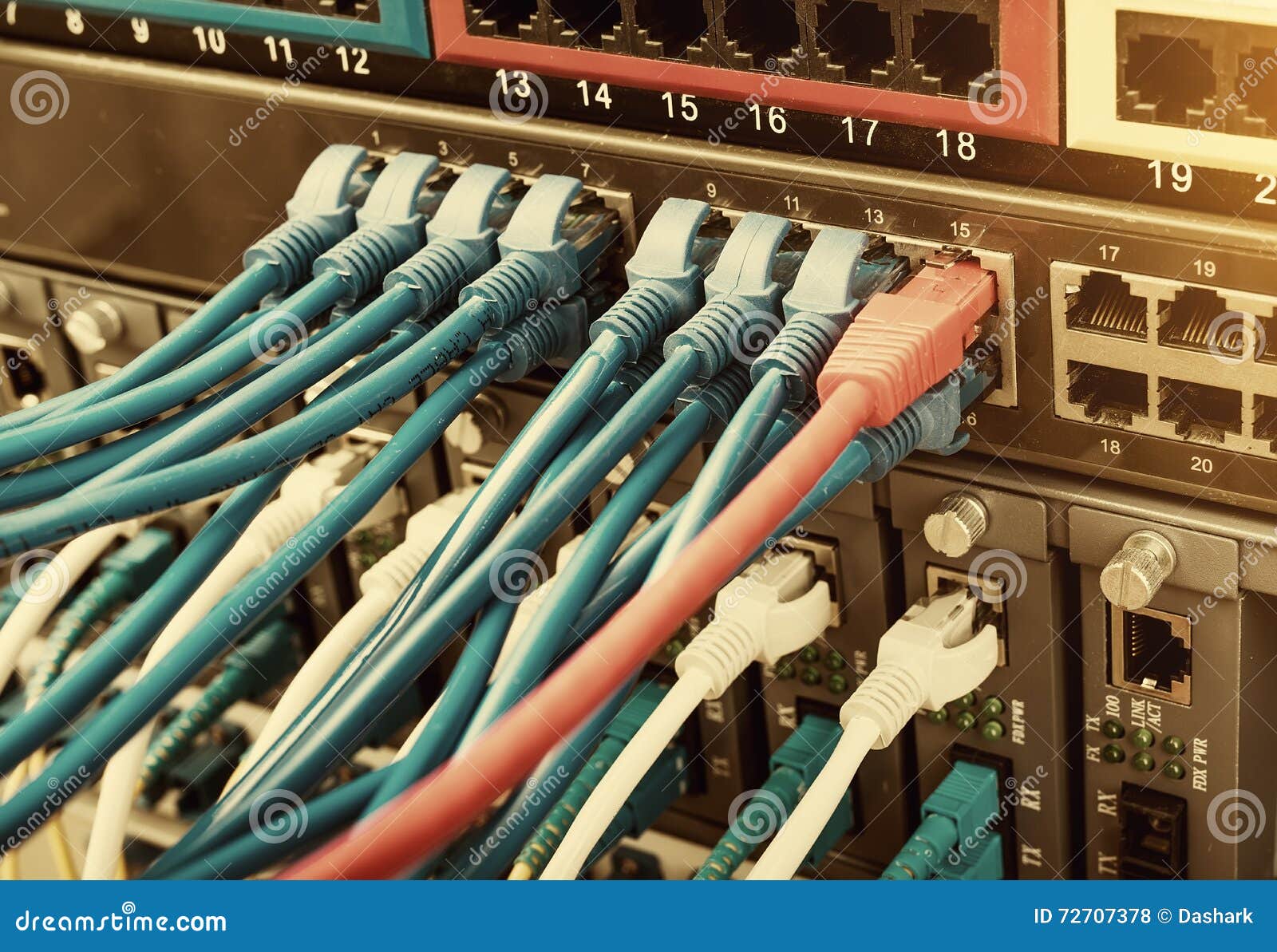Network Switch and Ethernet Cables Stock Photo - Image of industry ...