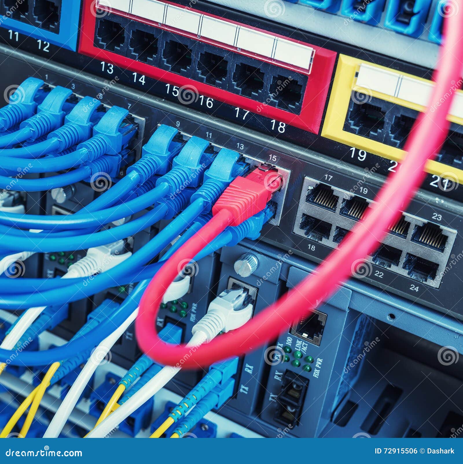 Network Switch and Ethernet Cables Stock Photo - Image of business ...