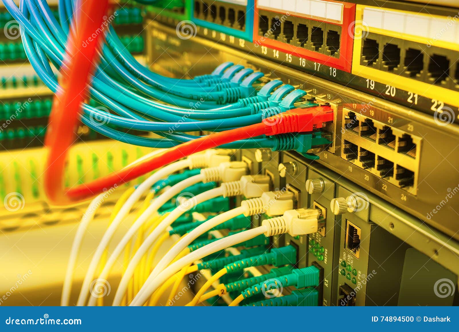 Network Switch and Ethernet Cables Stock Photo - Image of link, jack ...