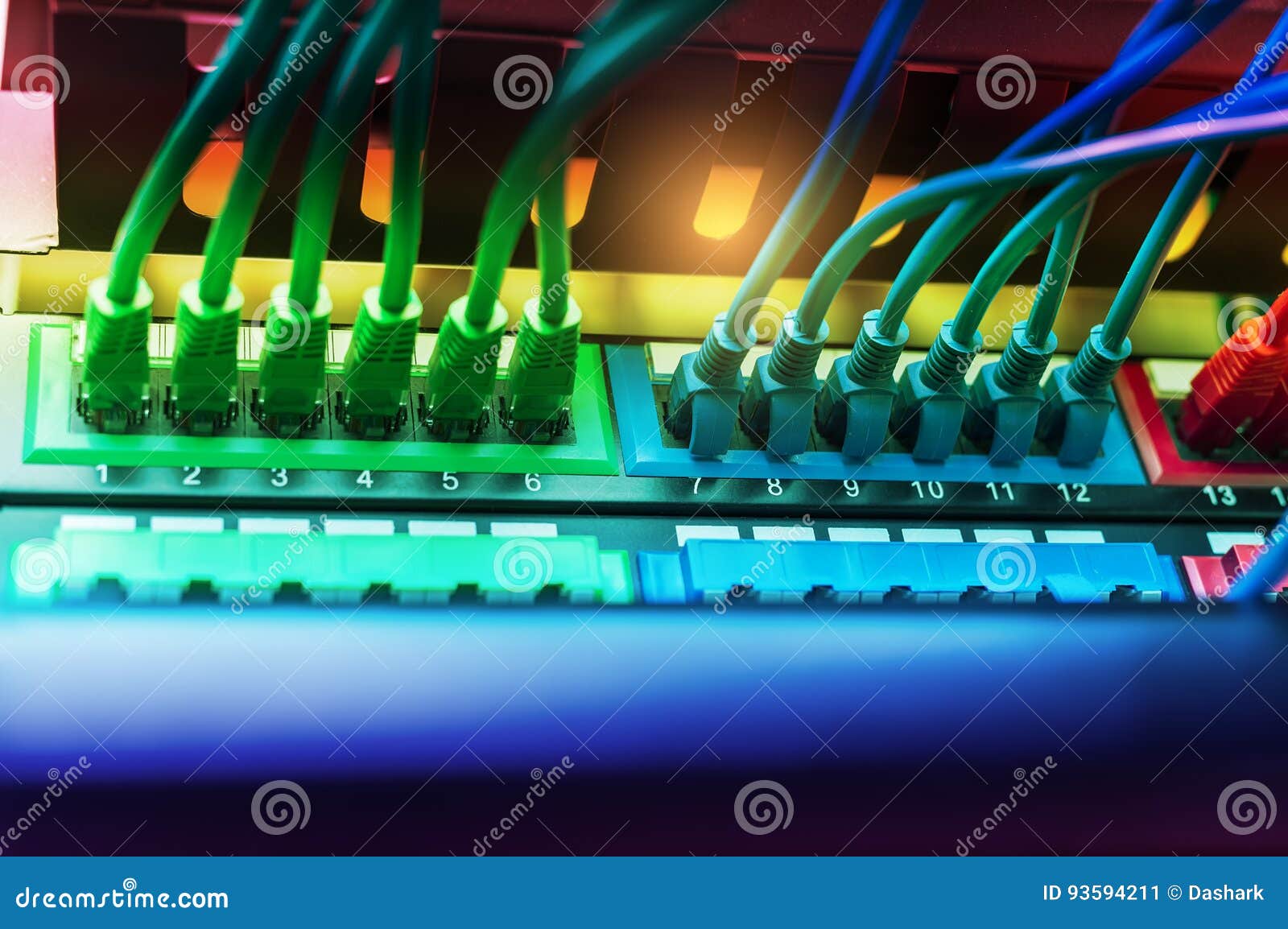 Network Switch and Ethernet Cables Stock Image - Image of network ...