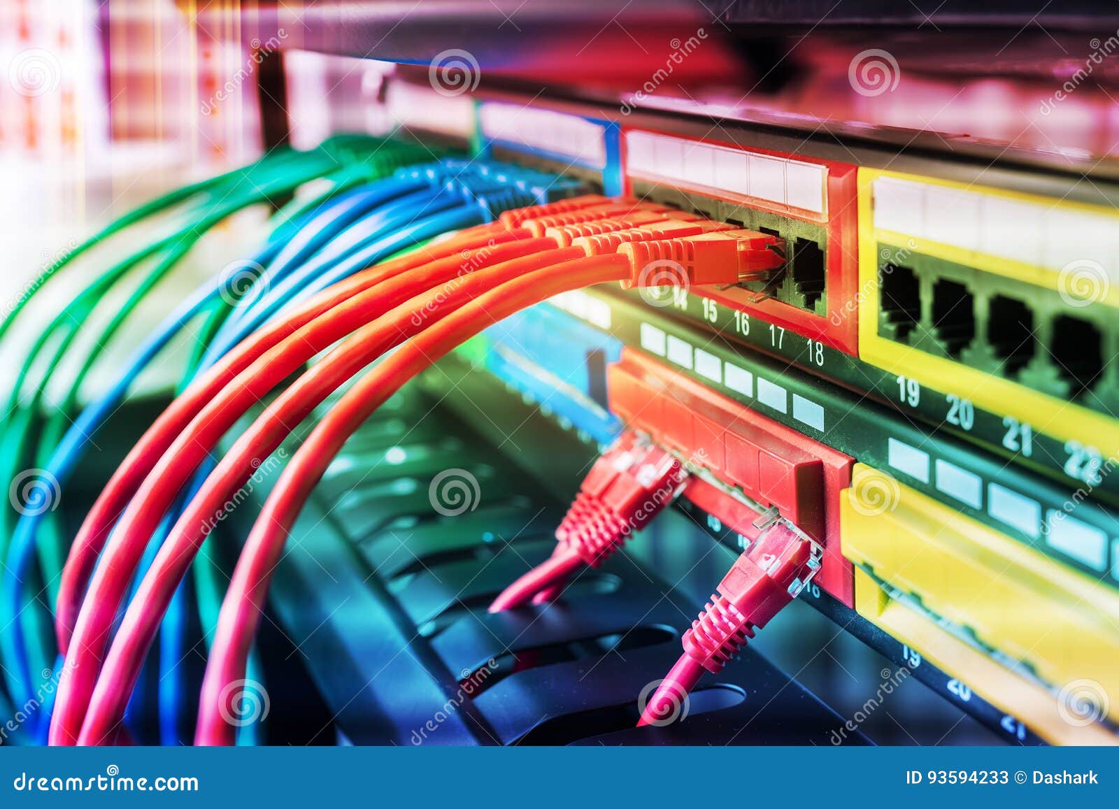 Network Switch and Ethernet Cables Stock Image - Image of detail ...