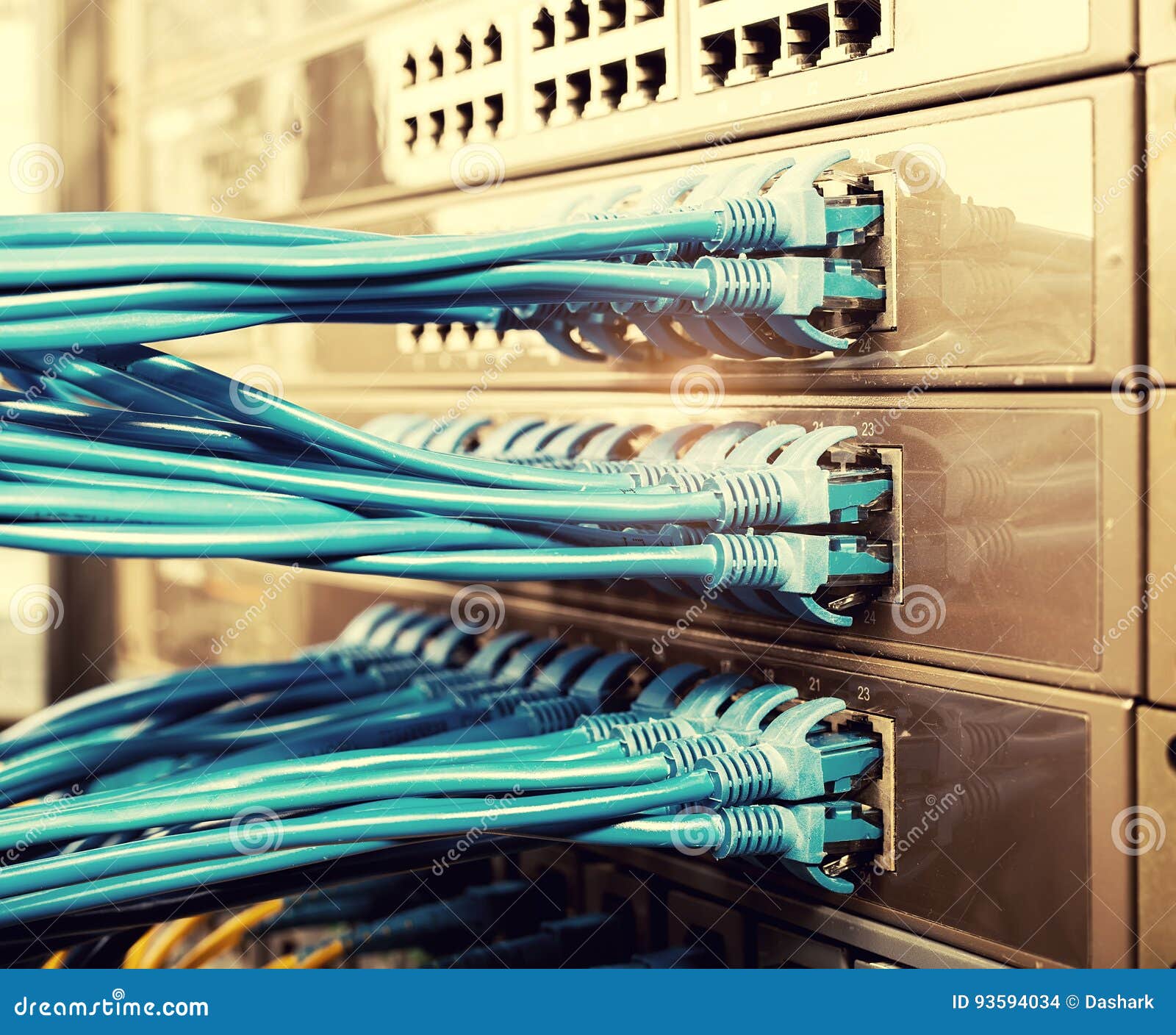 Network Switch and Ethernet Cables Stock Photo - Image of link ...