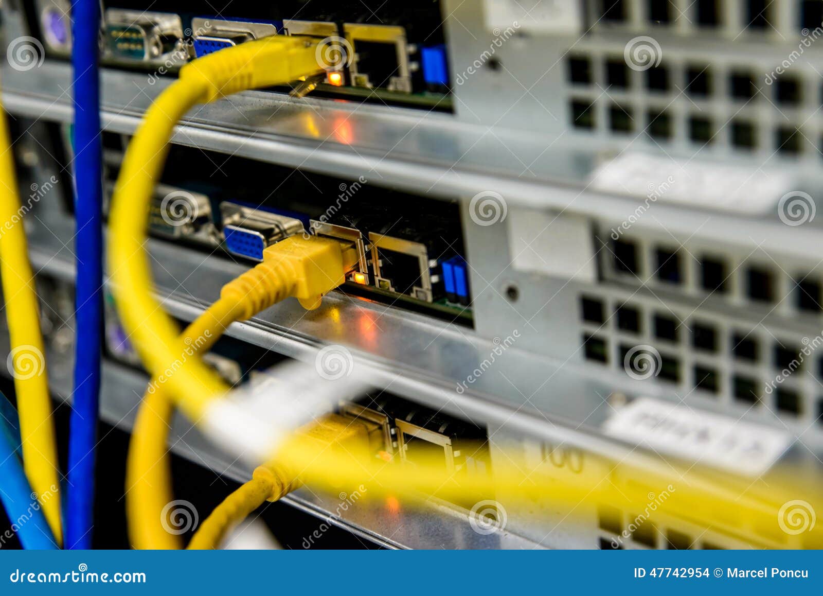 Network Switch and Ethernet Cables Stock Photo - Image of interface ...