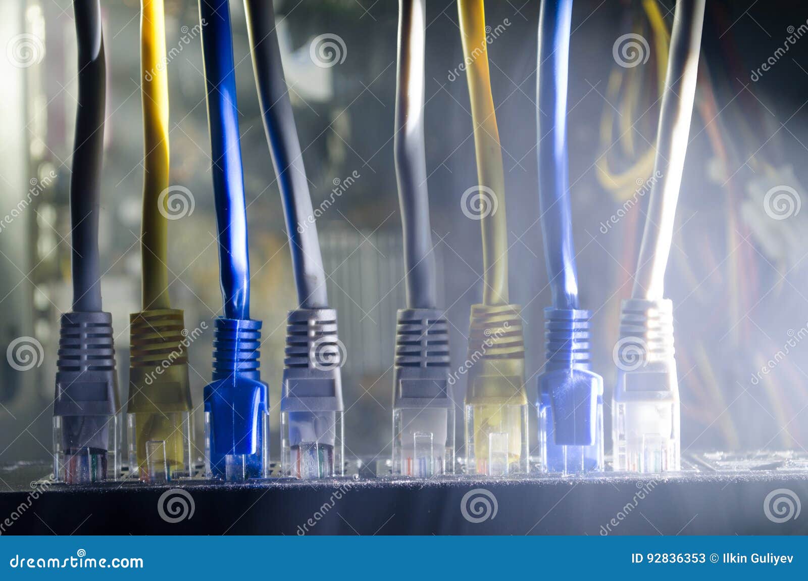 Network Switch and Ethernet Cables, Symbol of Global Communications ...