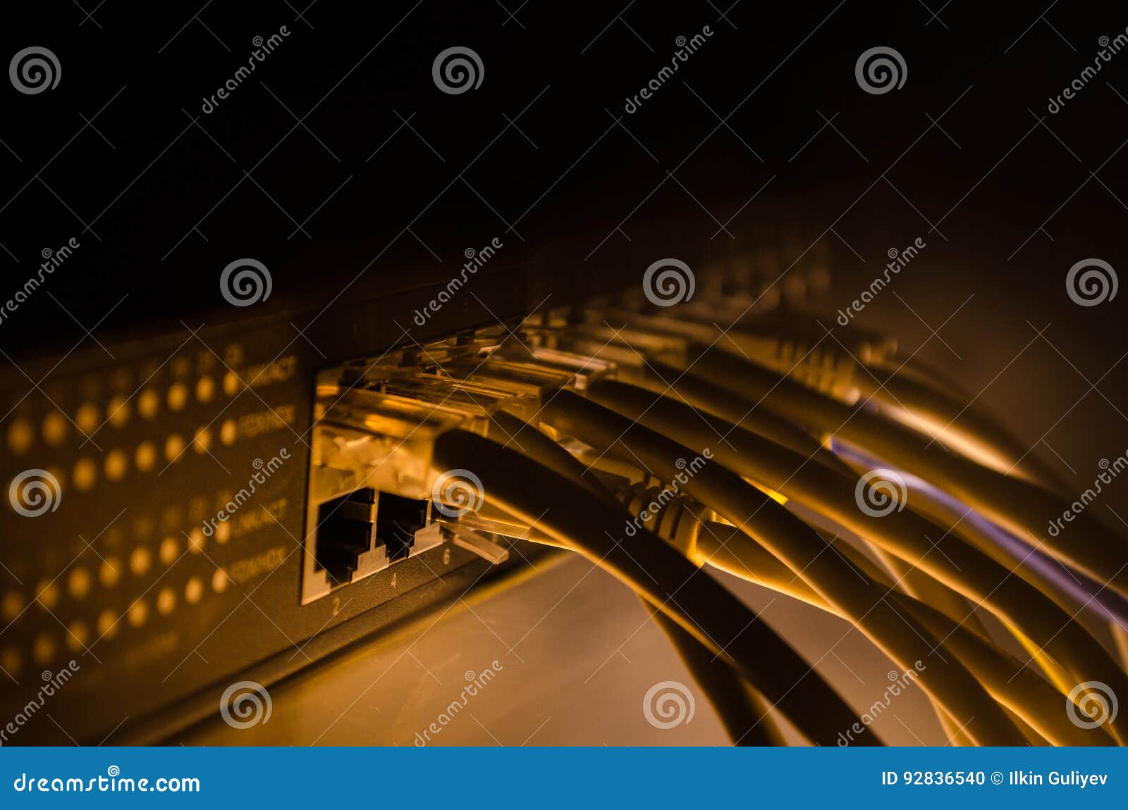 Network Switch and Ethernet Cables, Symbol of Global Communications ...