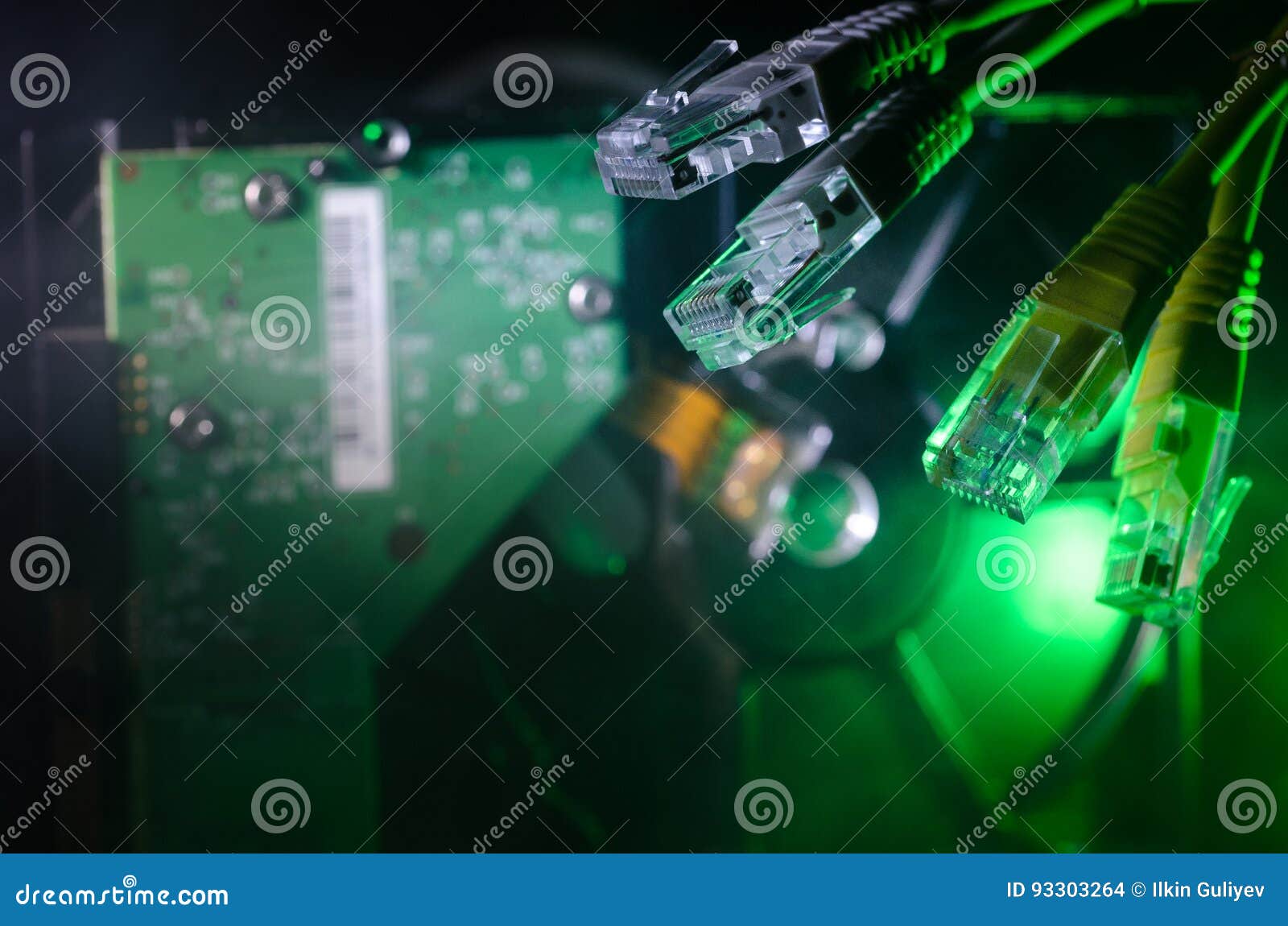 Network Switch and Ethernet Cables, Symbol of Global Communications ...