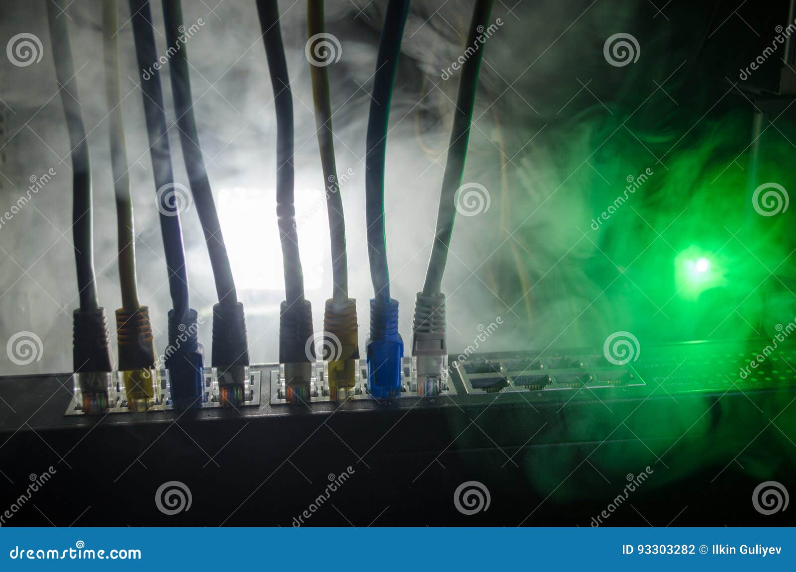 Network Switch and Ethernet Cables, Symbol of Global Communications ...