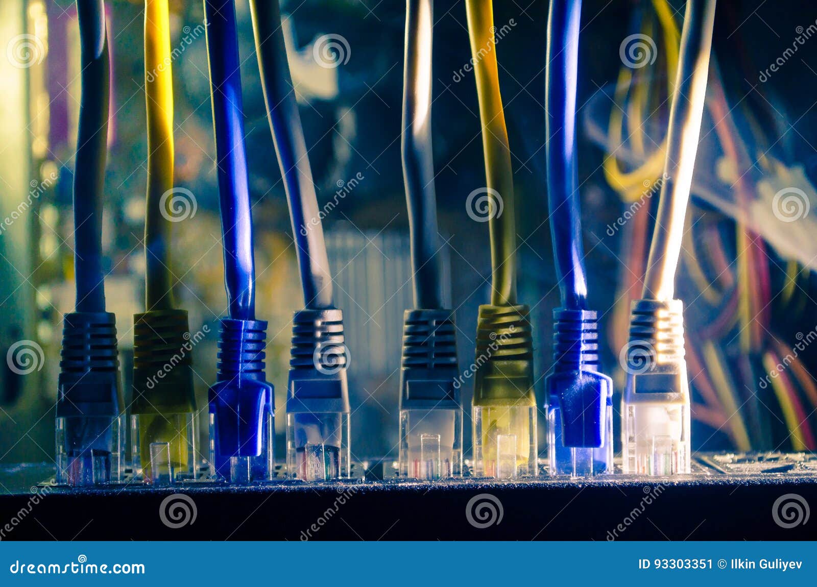 Network Switch and Ethernet Cables, Symbol of Global Communications ...