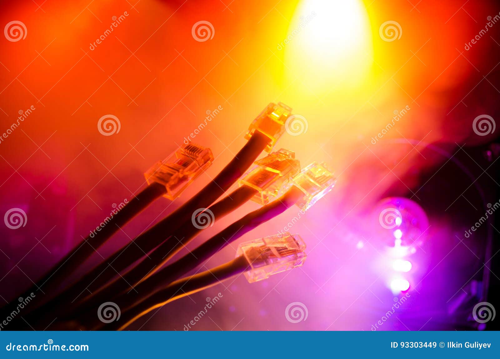 Network Switch and Ethernet Cables, Symbol of Global Communications ...