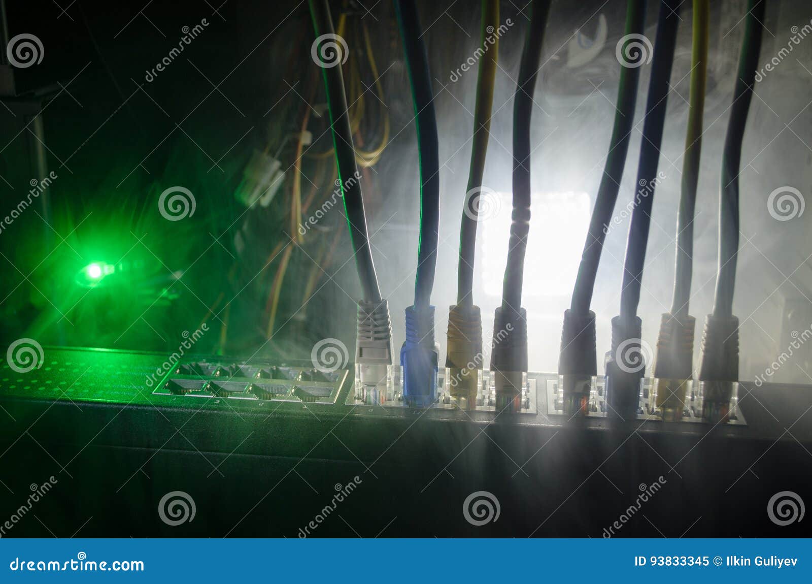Network Switch and Ethernet Cables, Symbol of Global Communications ...