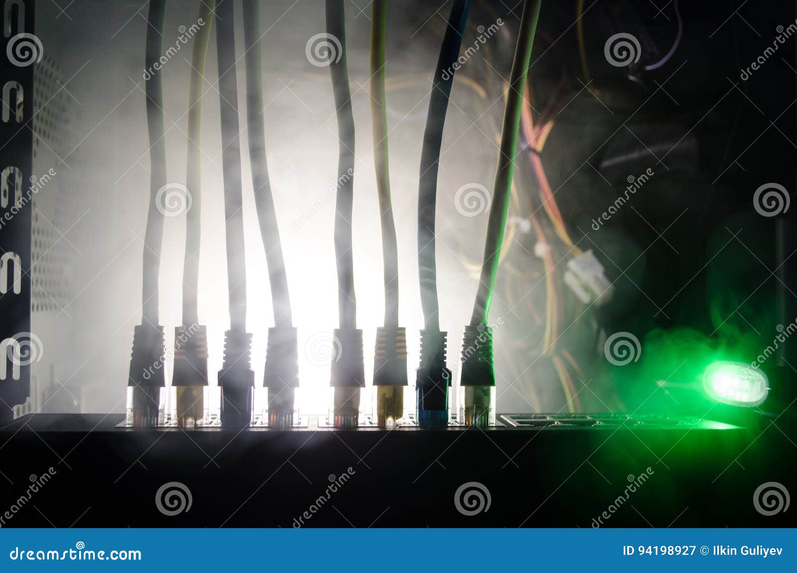 Network Switch and Ethernet Cables, Symbol of Global Communications ...