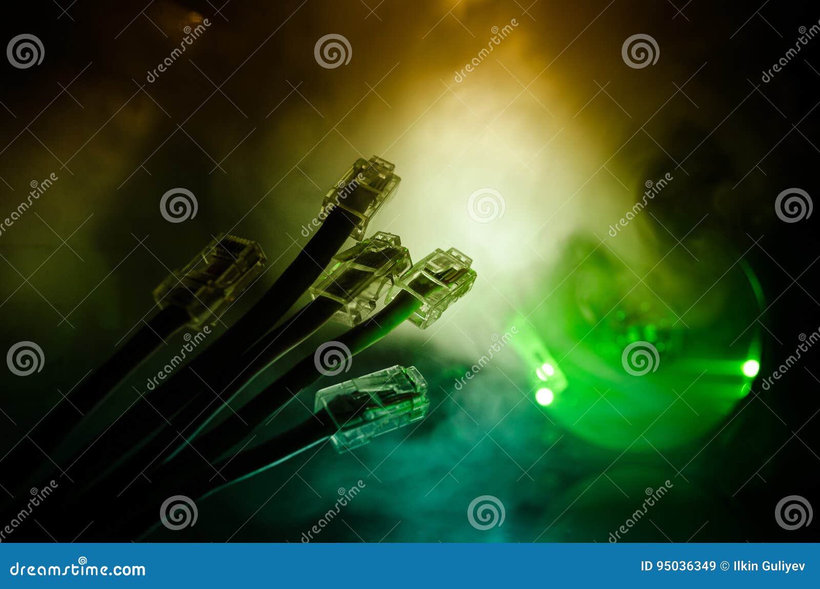 Network Switch and Ethernet Cables, Symbol of Global Communications ...