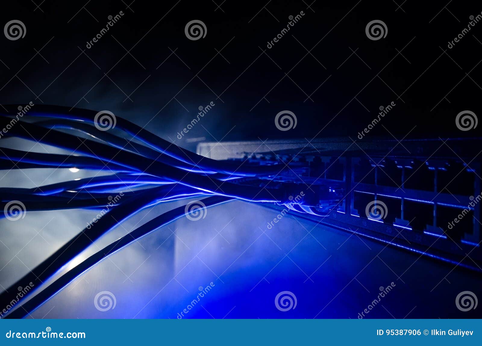 Network Switch and Ethernet Cables, Symbol of Global Communications ...