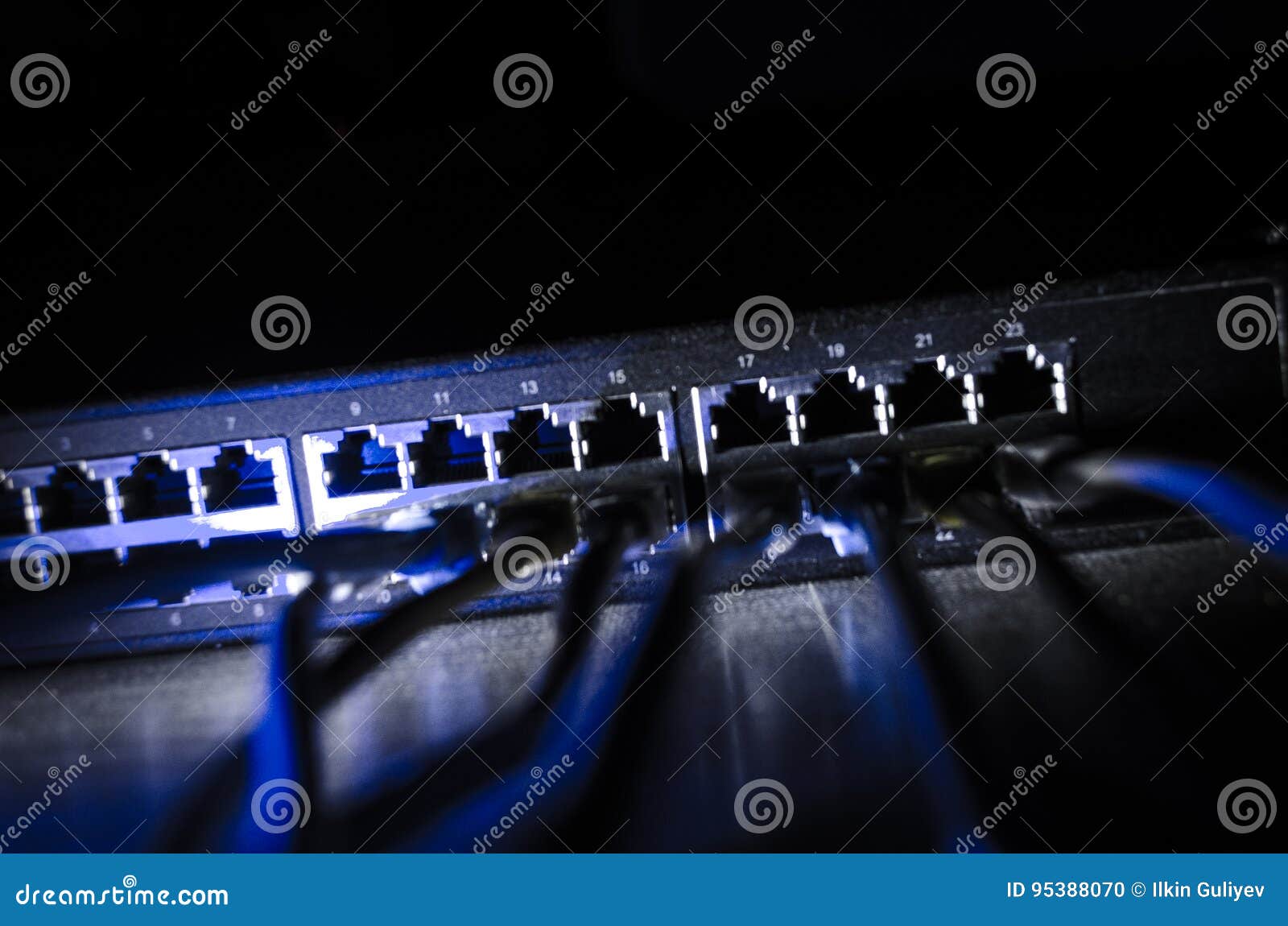 Network Switch and Ethernet Cables, Symbol of Global Communications ...