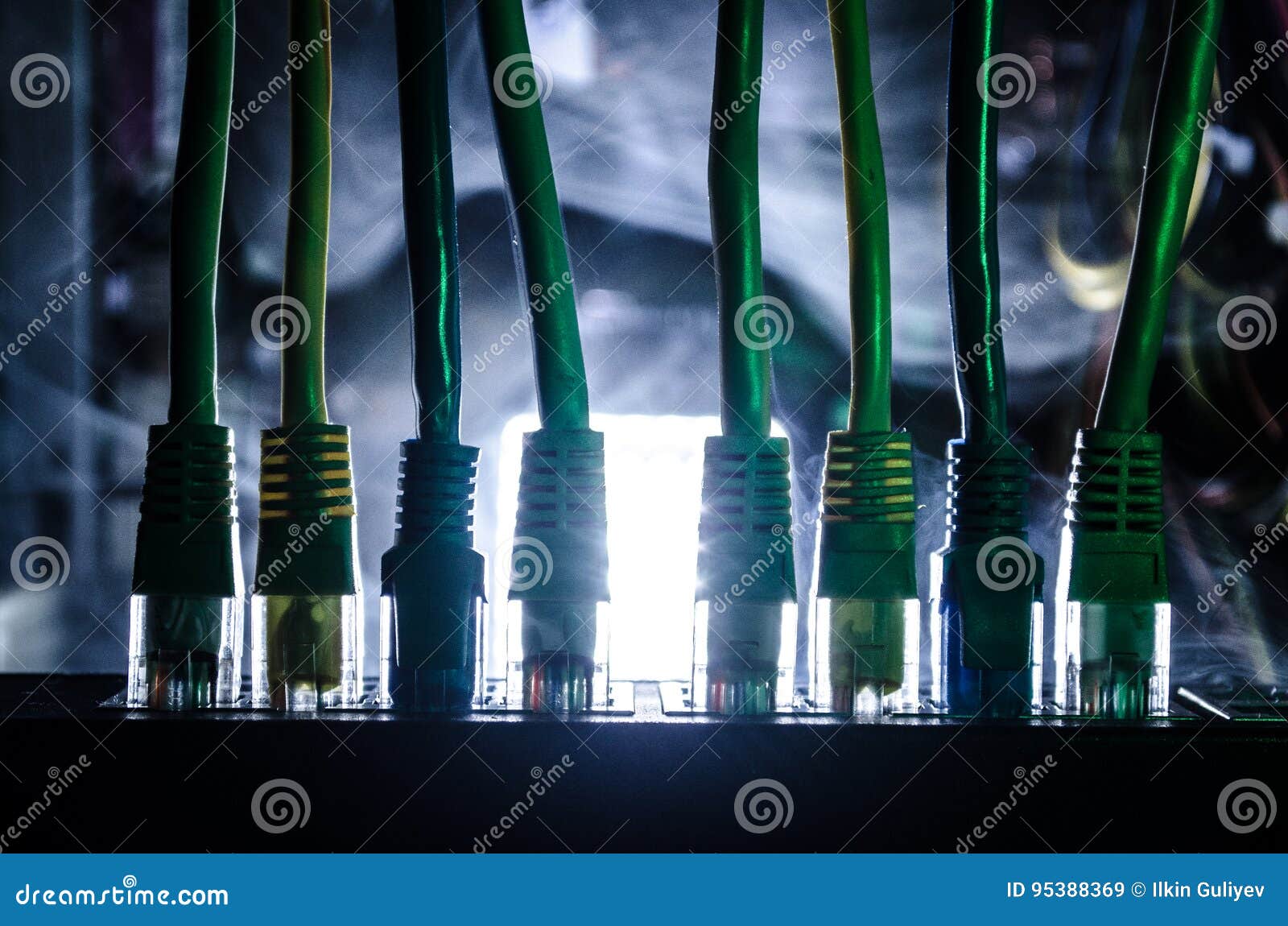 Network Switch and Ethernet Cables, Symbol of Global Communications ...