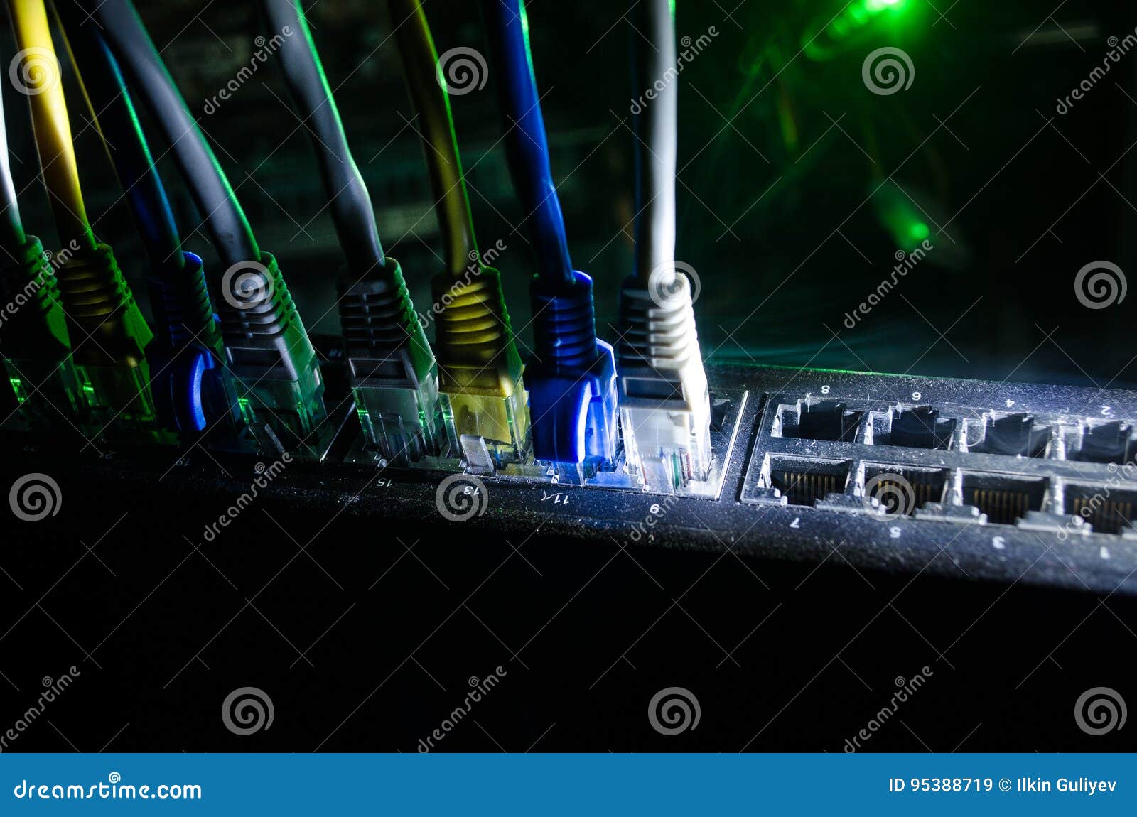 Network Switch and Ethernet Cables, Symbol of Global Communications ...