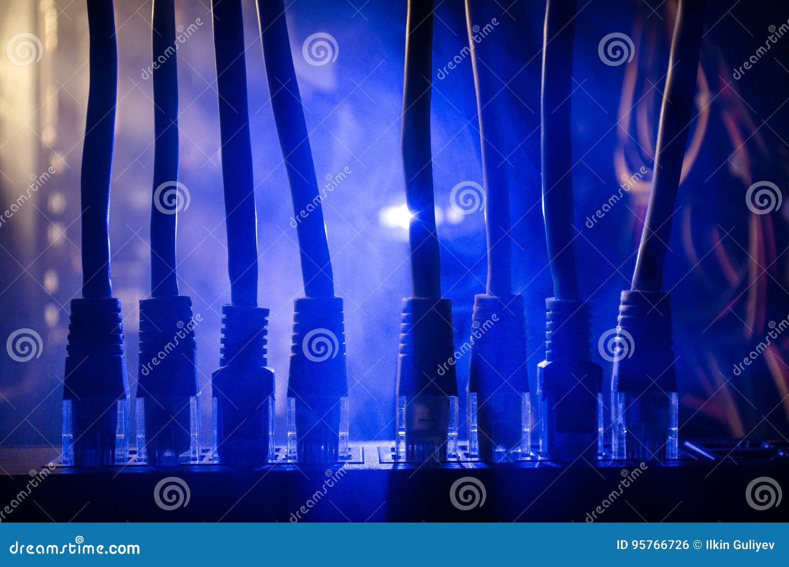 Network Switch and Ethernet Cables, Symbol of Global Communications ...