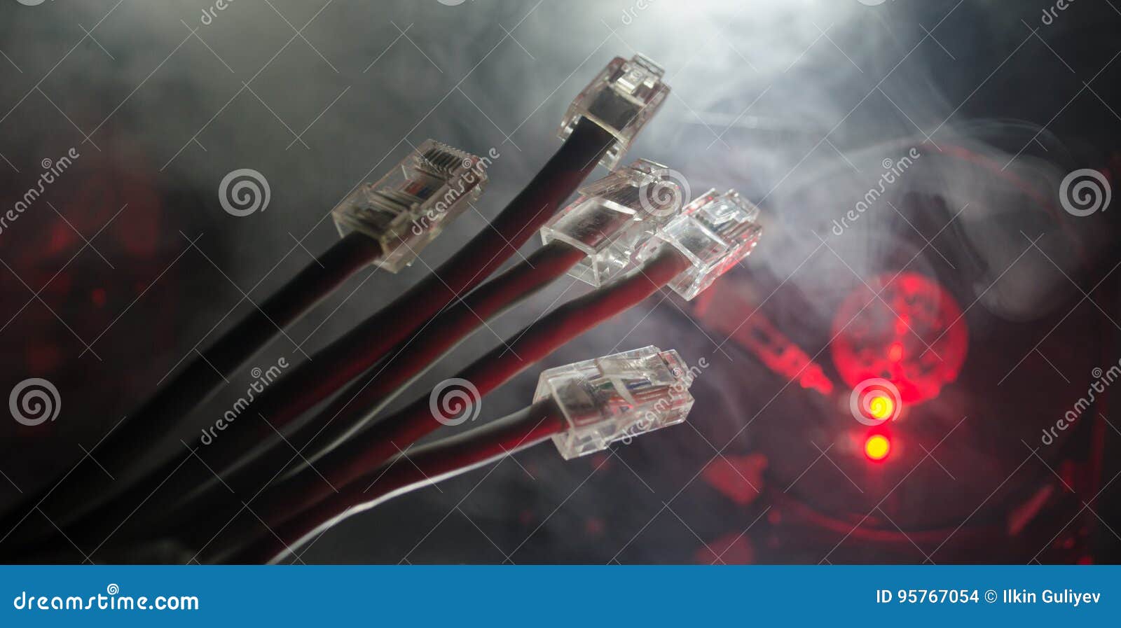 Network Switch and Ethernet Cables, Symbol of Global Communications ...