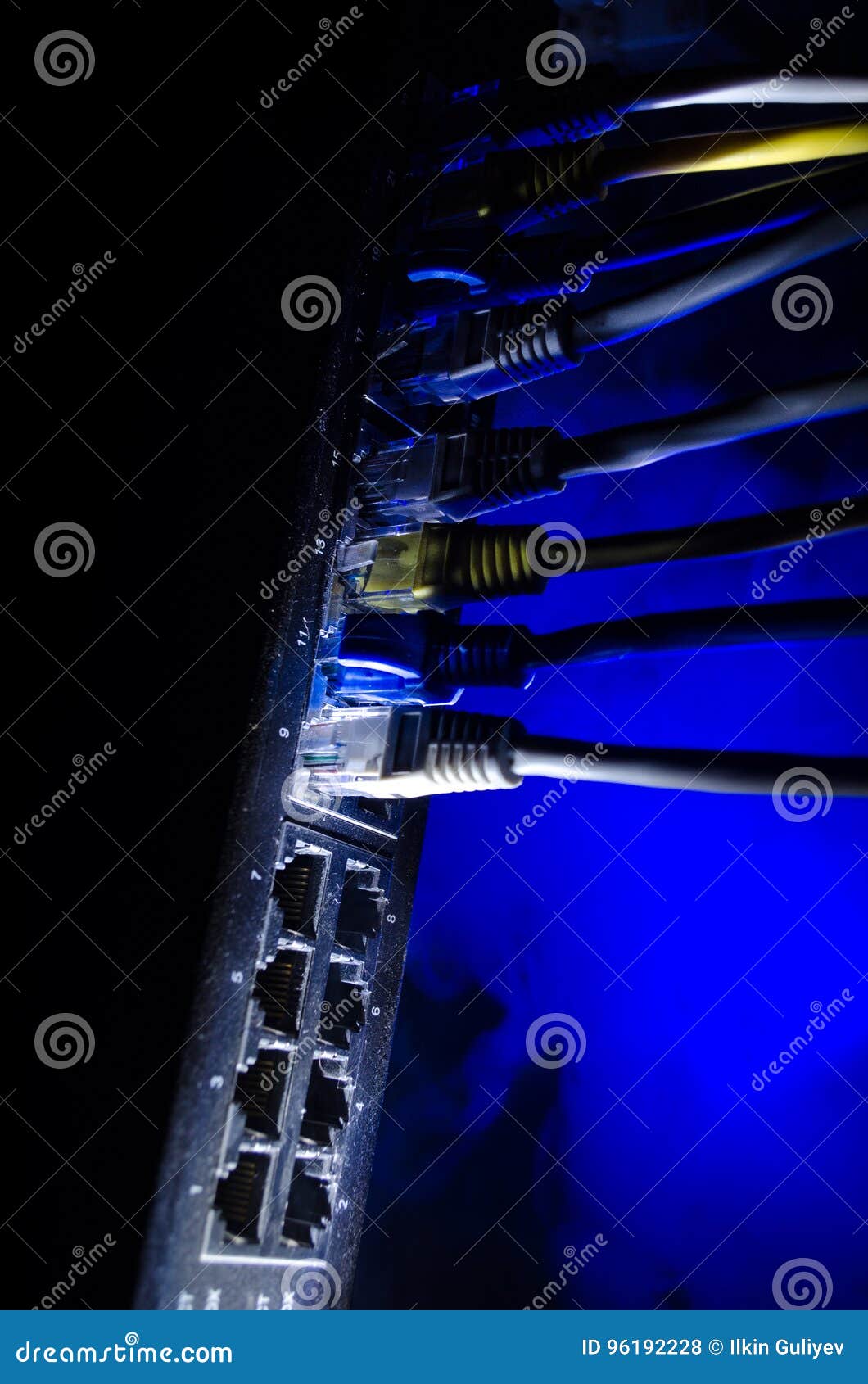 Network Switch and Ethernet Cables, Symbol of Global Communications ...