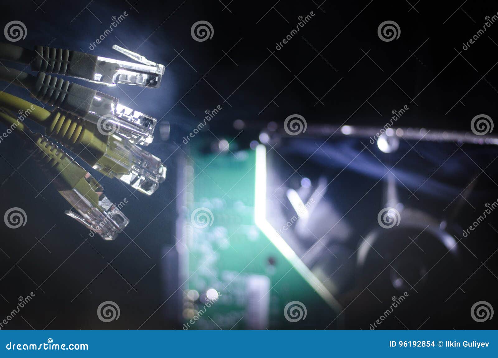 Network Switch and Ethernet Cables, Symbol of Global Communications ...