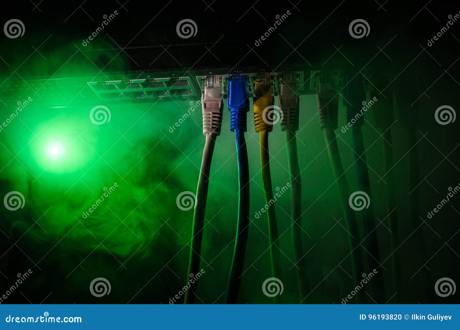 Network Switch and Ethernet Cables, Symbol of Global Communications ...