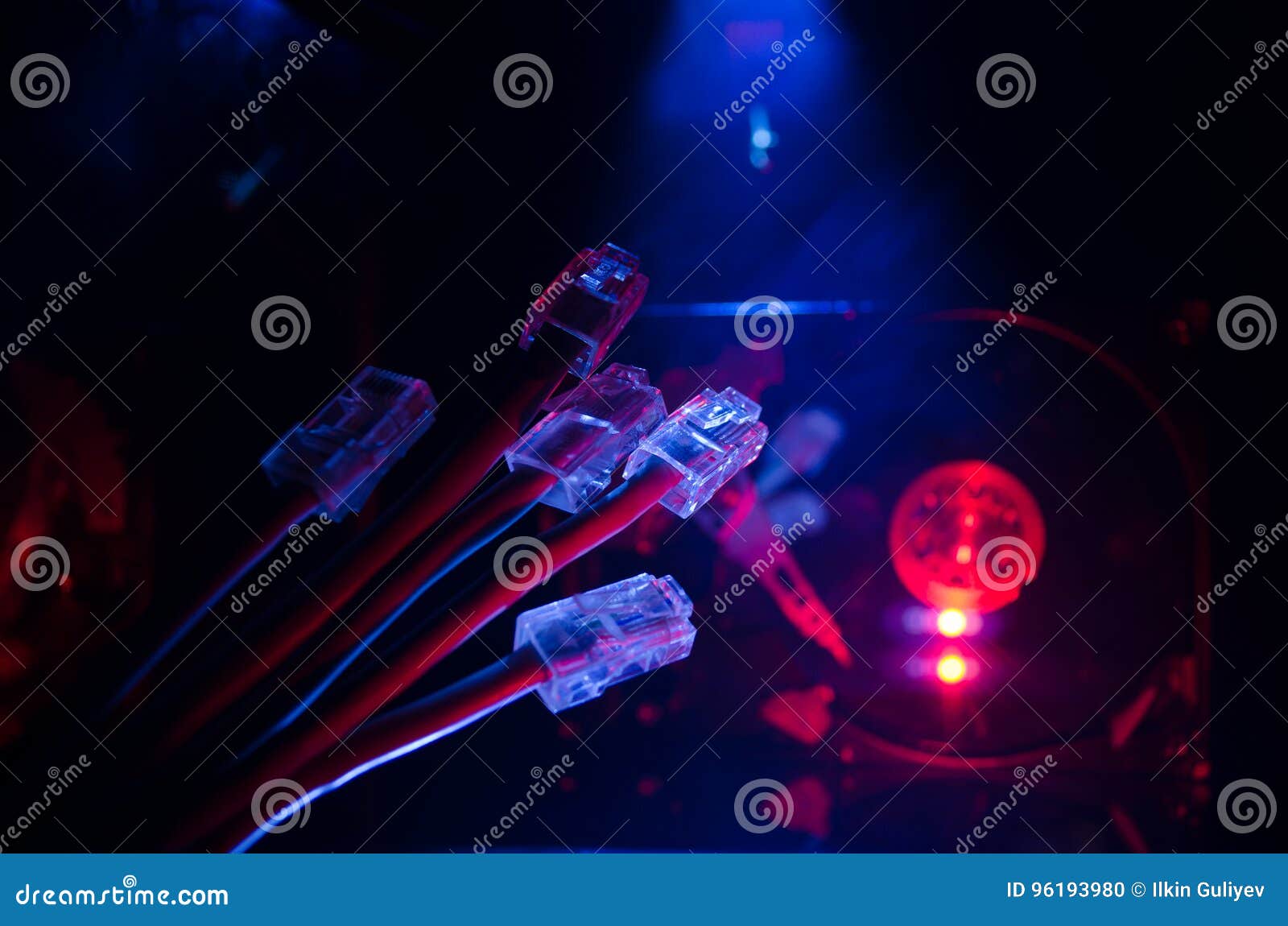 Network Switch and Ethernet Cables, Symbol of Global Communications ...