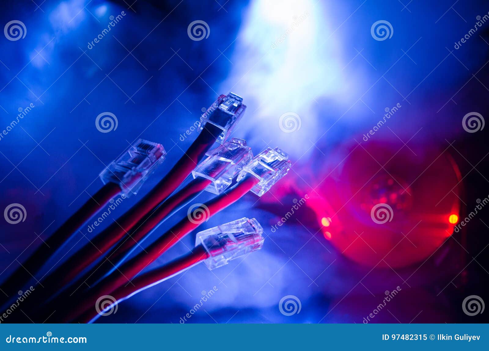 Network Switch and Ethernet Cables, Symbol of Global Communications ...