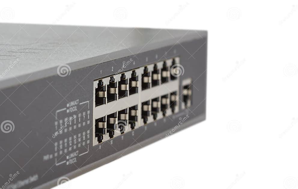 Network Switch Front Panel Isolated Stock Image - Image of isolated ...