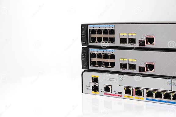 Network switch front panel stock image. Image of plug - 71995559