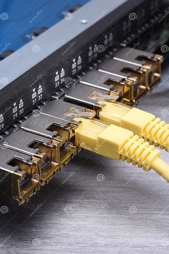 Network Switch with Gbic and Ethernet Cable Stock Photo - Image of ...