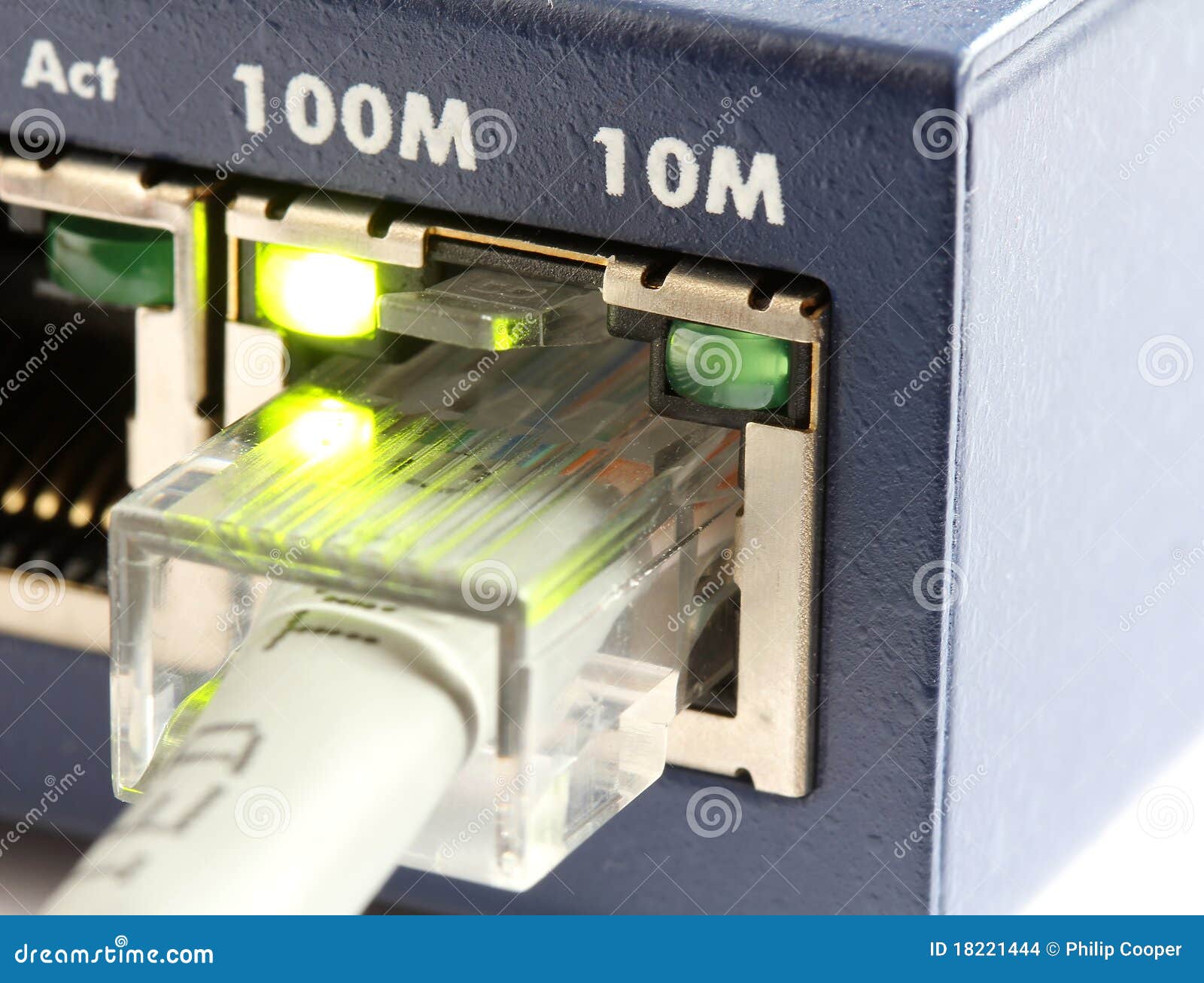 Network Switch with Grey Ethernet Cable Stock Photo - Image of detail ...