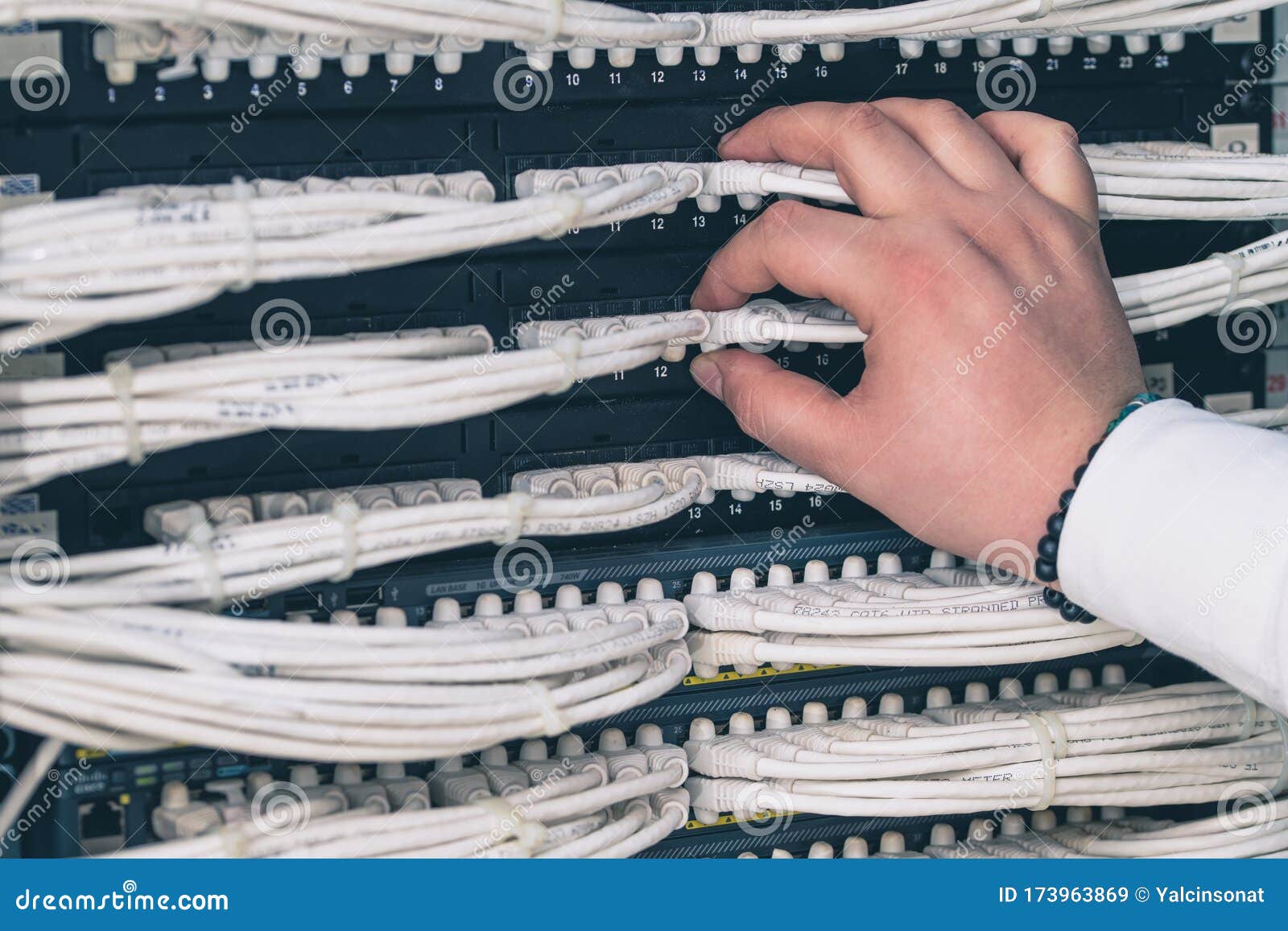 Network switch hand stock image. Image of rack, digital - 173963869