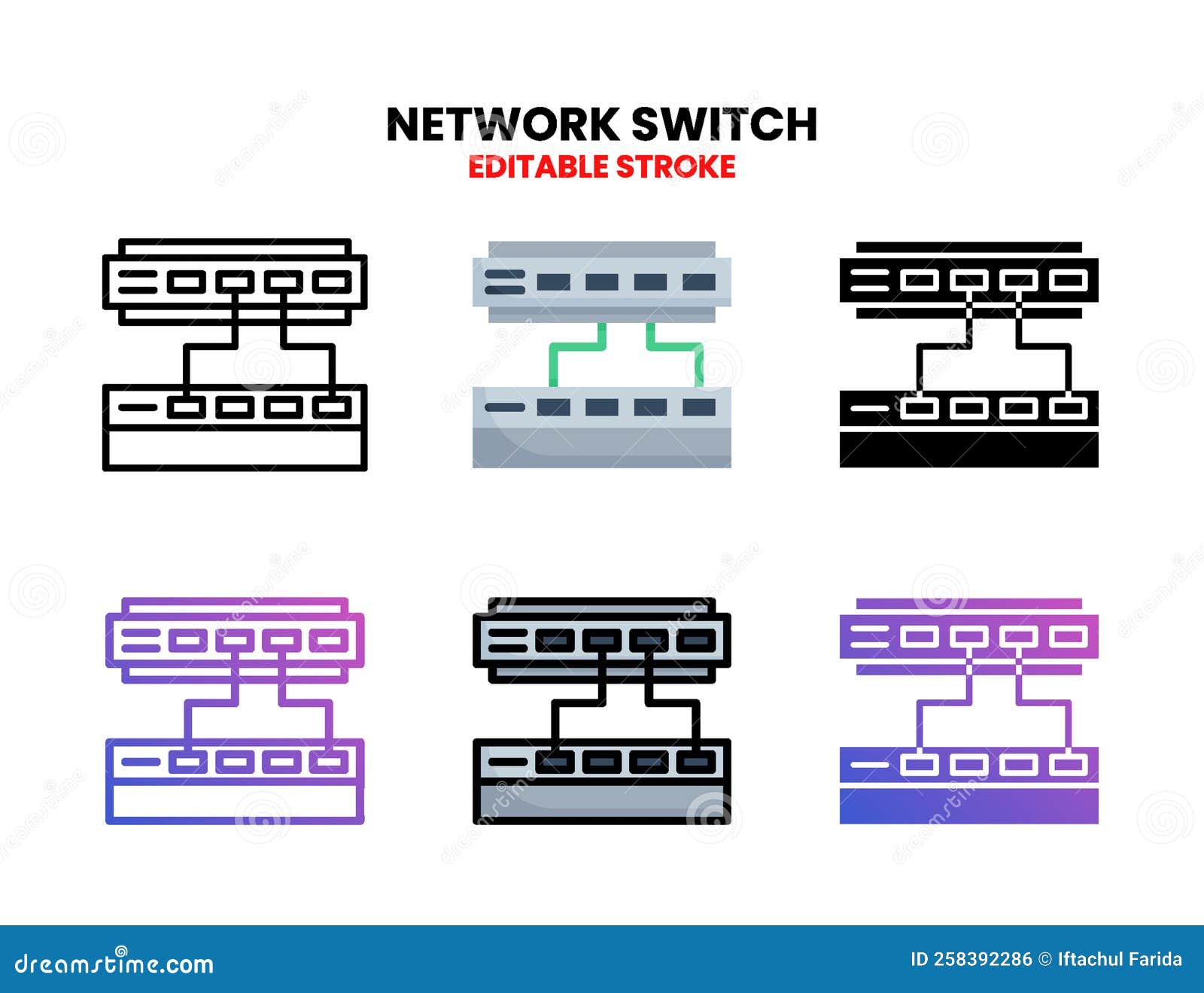 Network Switch Icon Set with Different Style Stock Vector ...