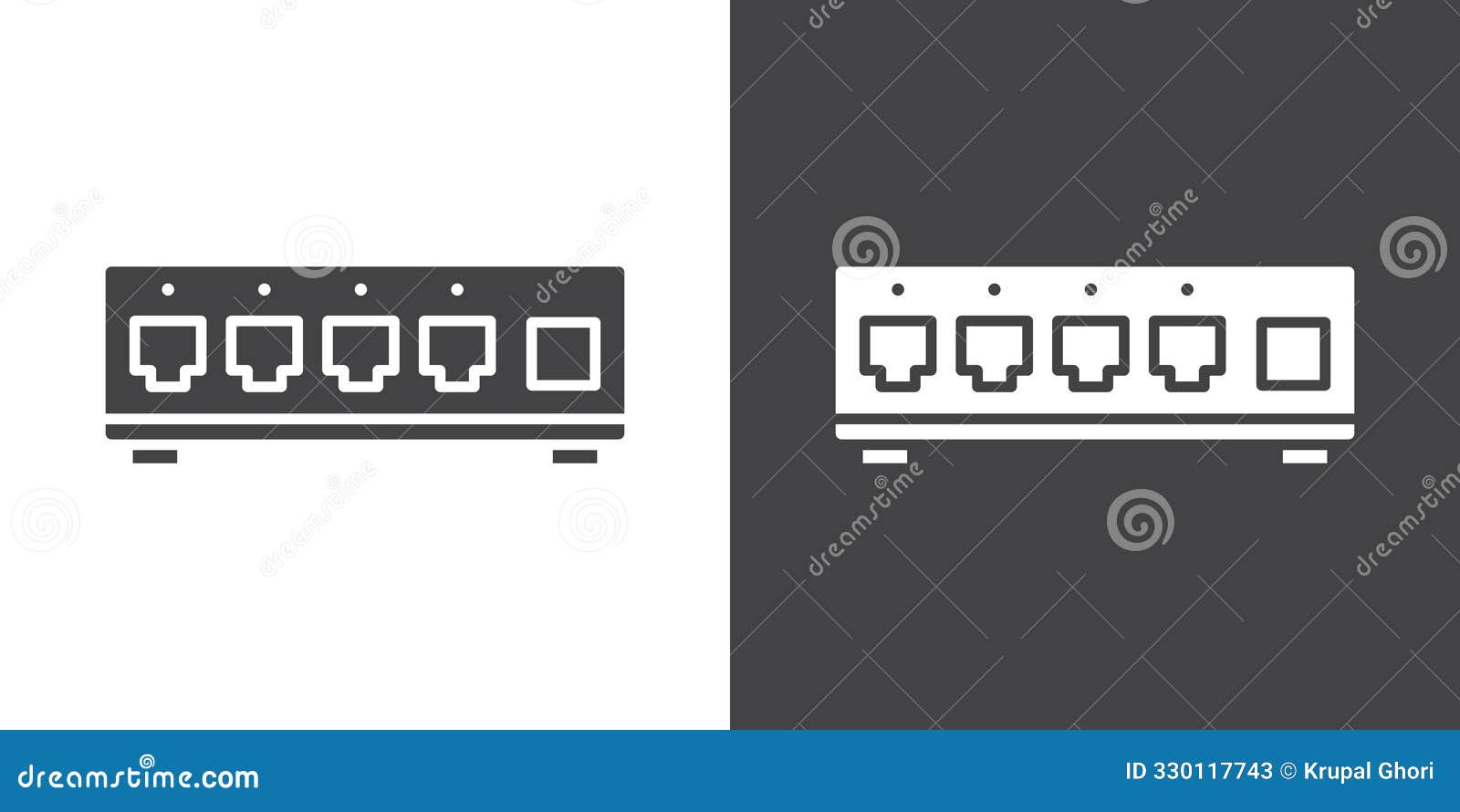 Network Switch Icon Thin Line Illustration Set Stock Illustration ...