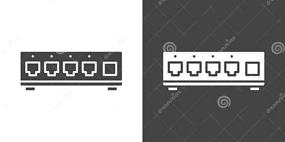 Network Switch Icon Thin Line Illustration Set Stock Illustration ...