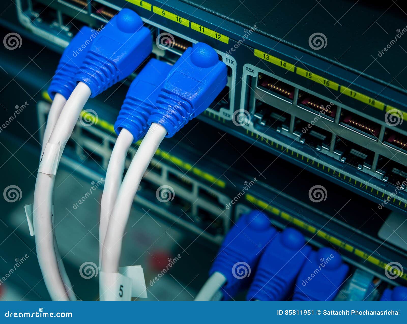 Network Switch Mount on Rack Stock Image - Image of computing, server ...