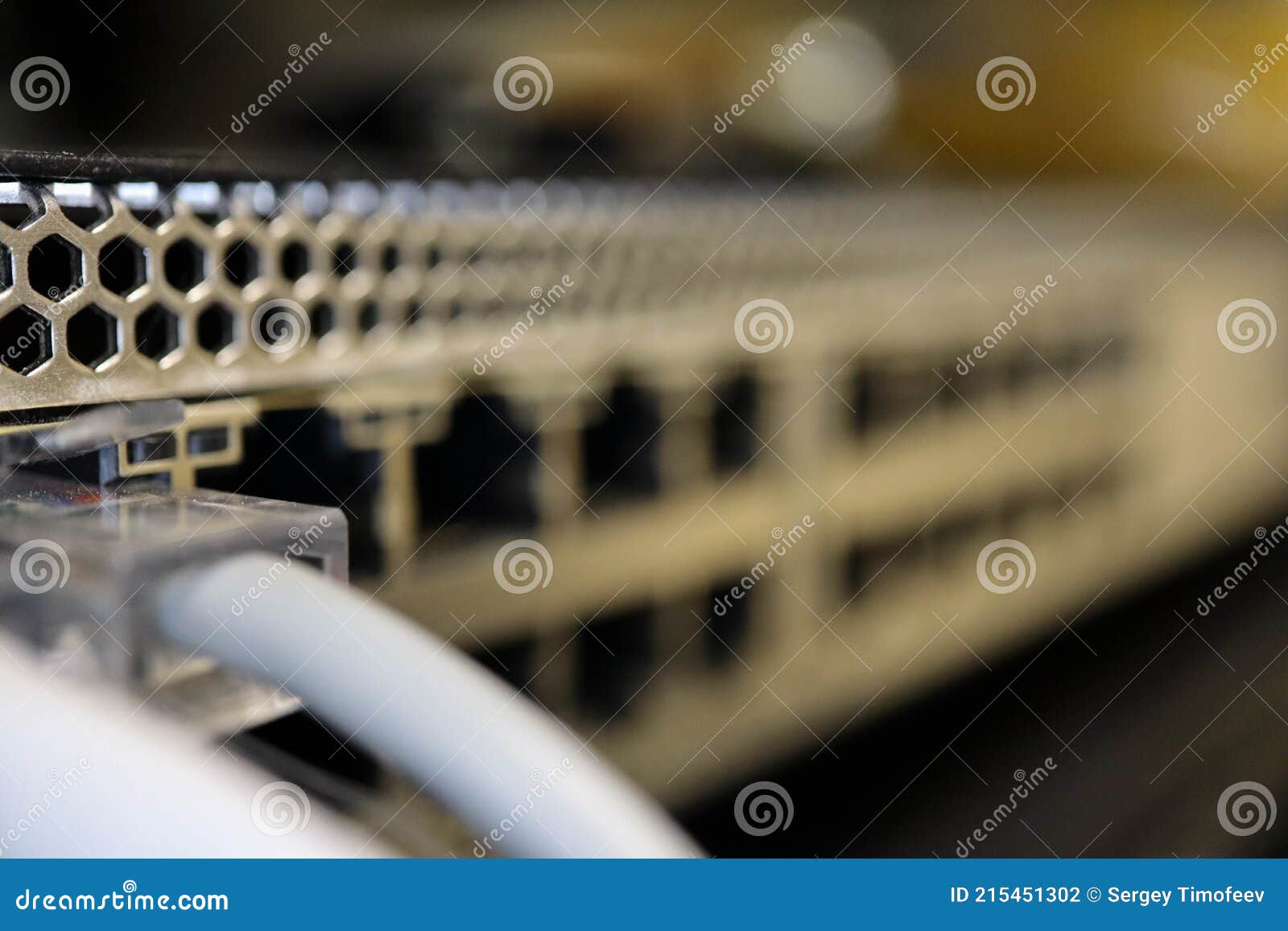 Network Switch with Patch Cables Closeup Stock Photo - Image of ...