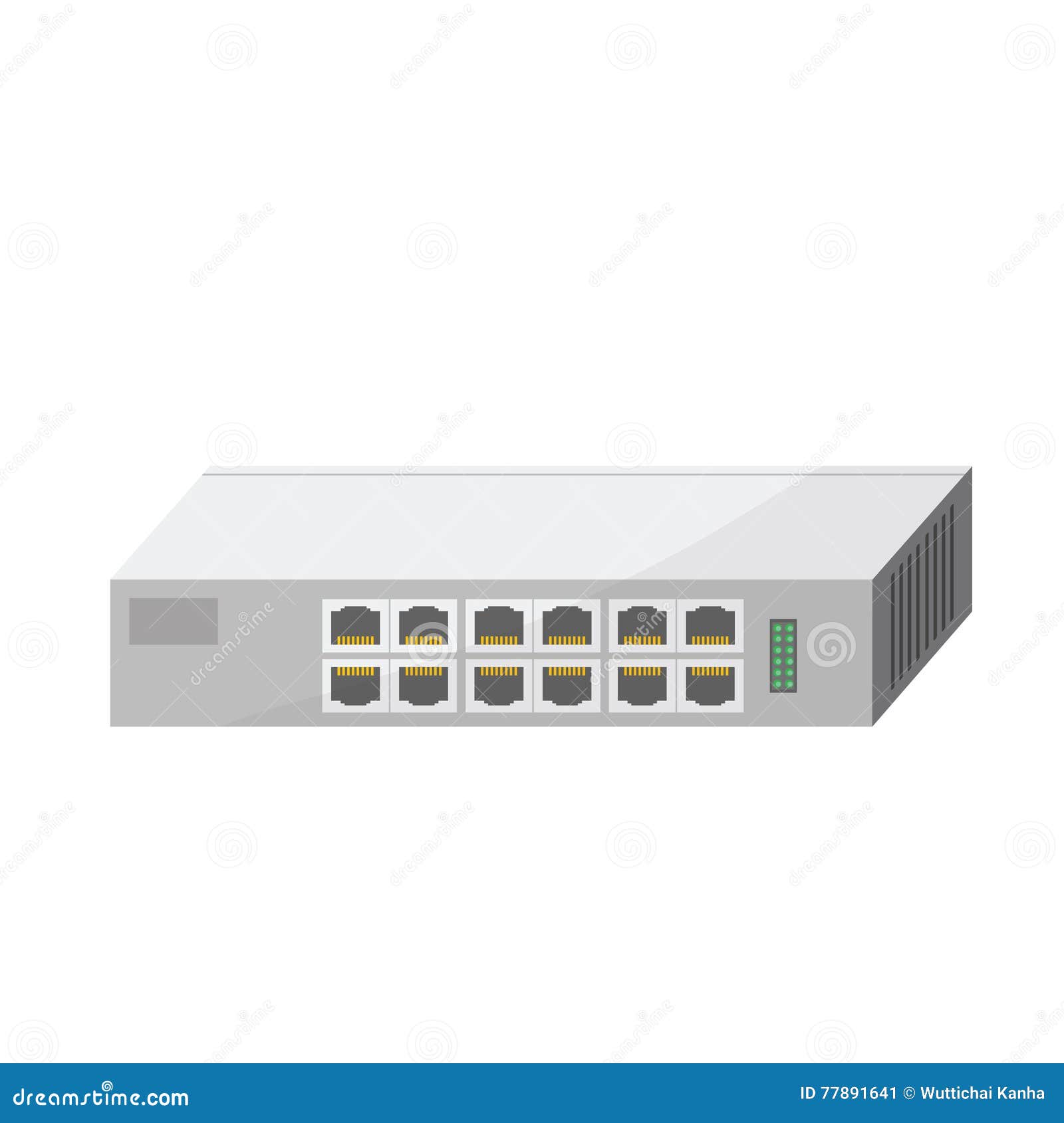 Network Switch Flat Layout Cartoon Vector | CartoonDealer.com #70879941
