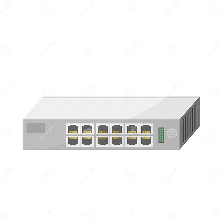 Network switch 12 port stock vector. Illustration of port - 77891641