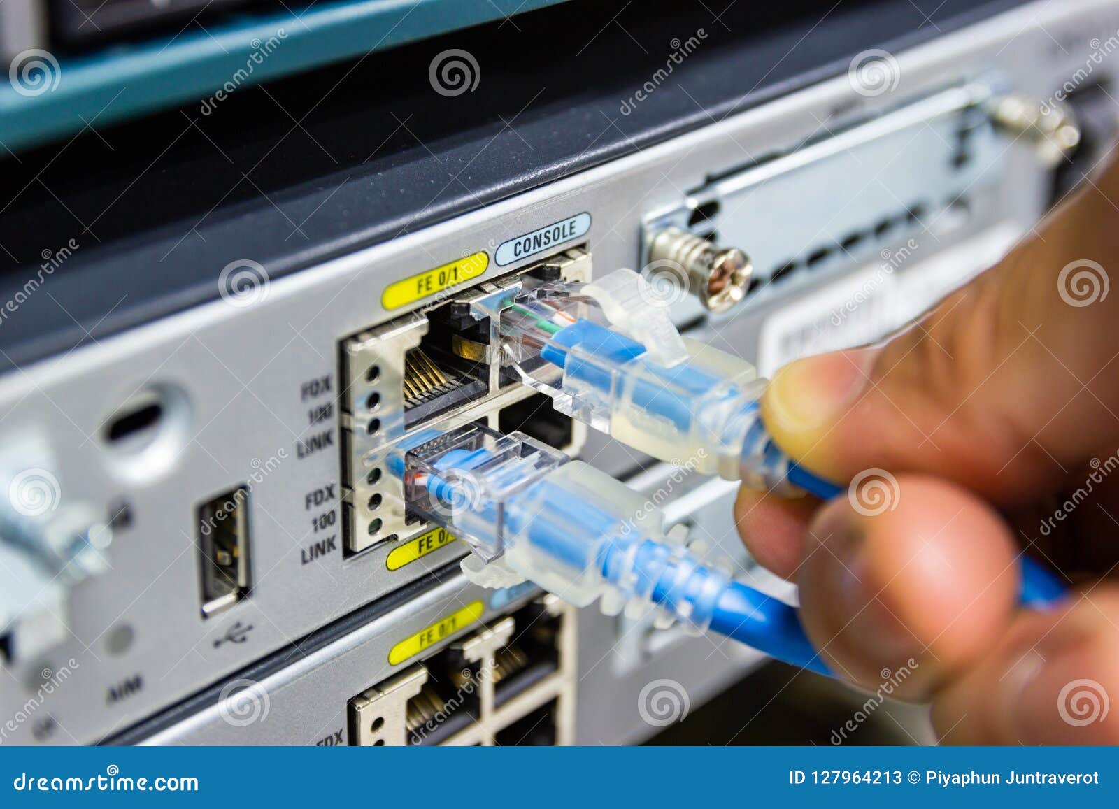 Network Switch in Rack, Network Cables Stock Image - Image of digital ...