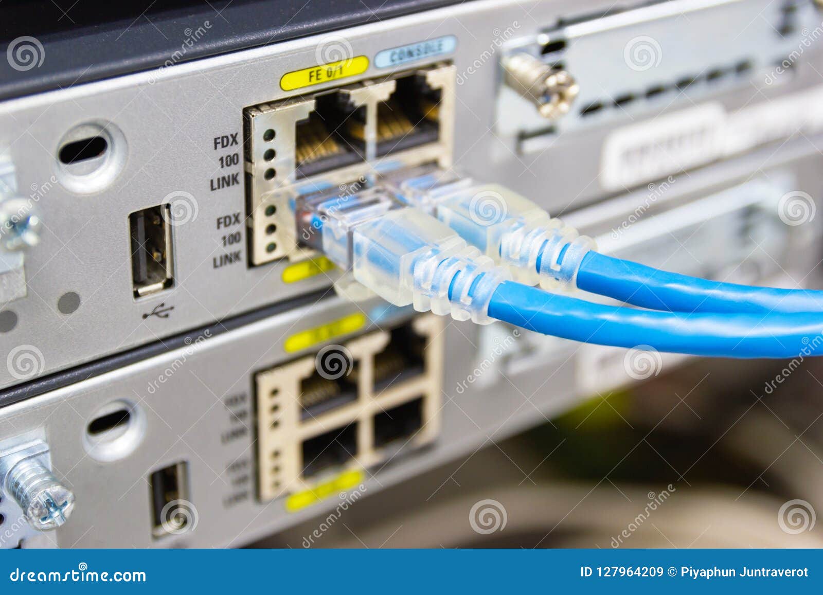 Network Switch in Rack, Network Cables Stock Image - Image of ethernet ...