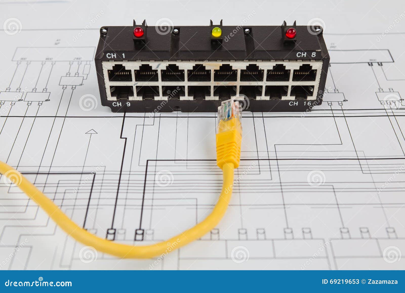 Network Switch and UTP Ethernet Cable Stock Image - Image of link, data ...