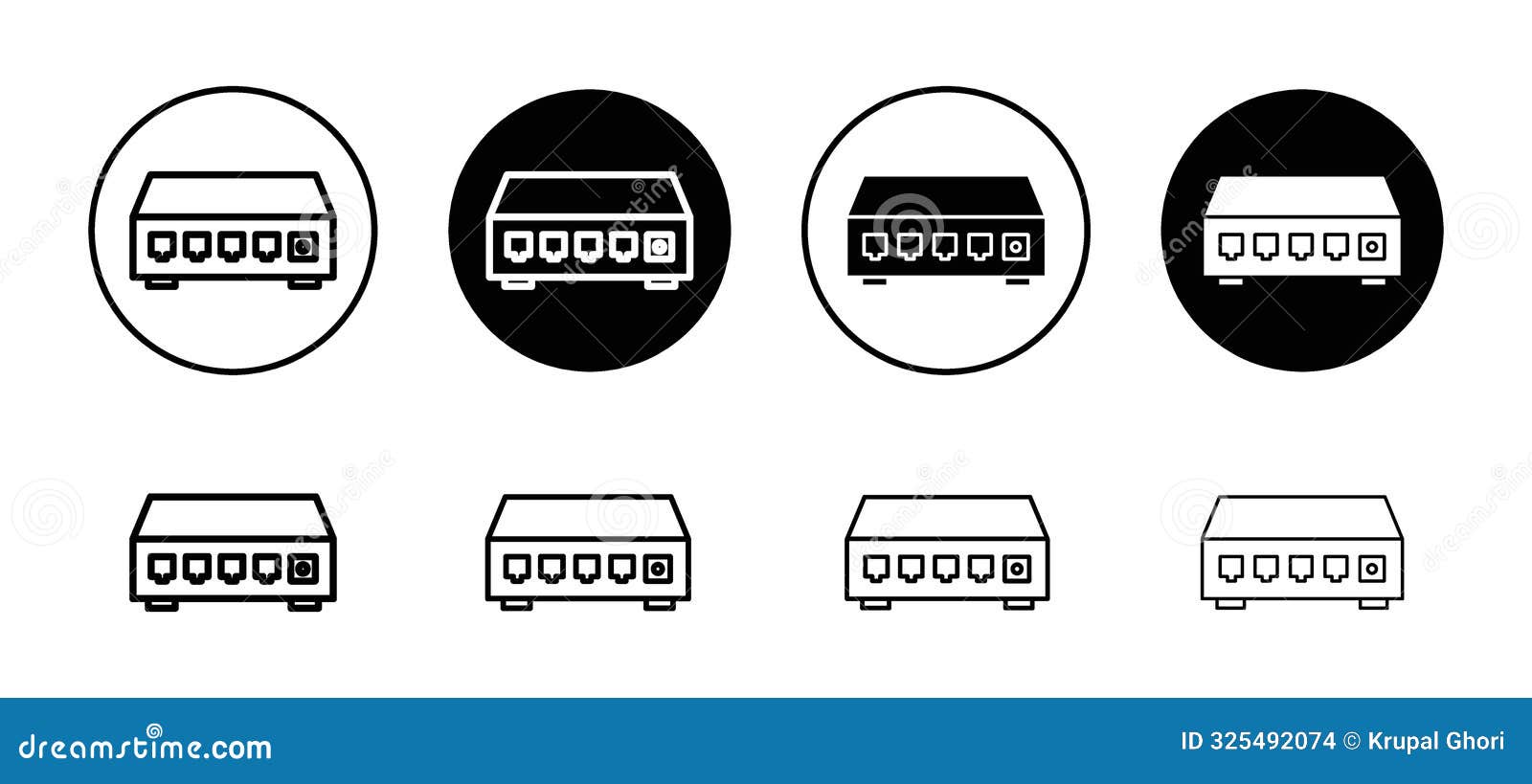 Network Switch Vector Icon Set Collection. Network Switch Outline Flat ...