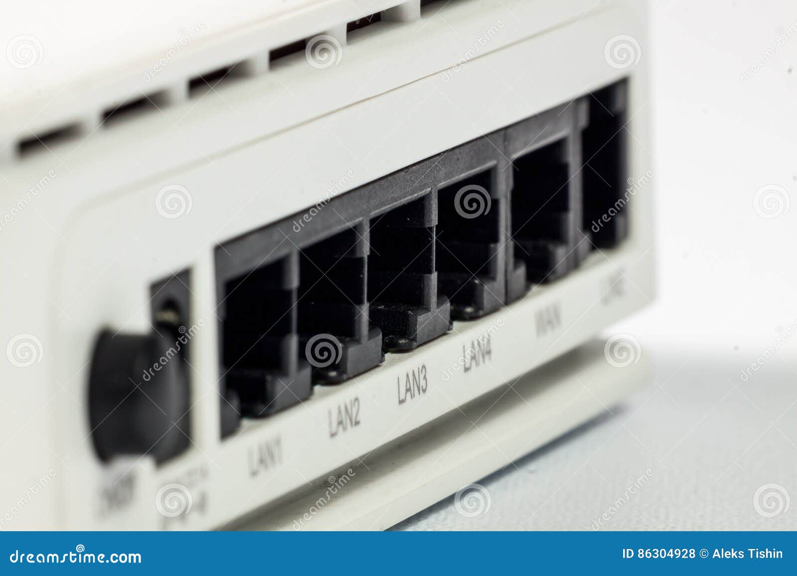 A Network Switch on a White Background Stock Photo - Image of ...